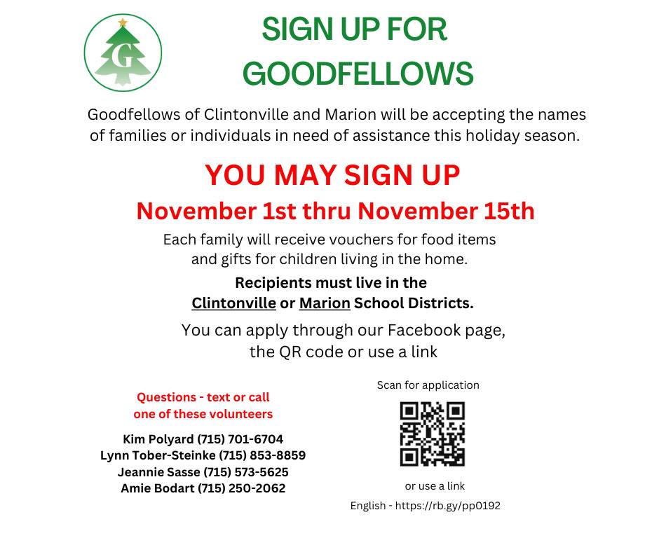 🎁 2024 Goodfellows Sign-Up – Rural Northeast Wisconsin Families