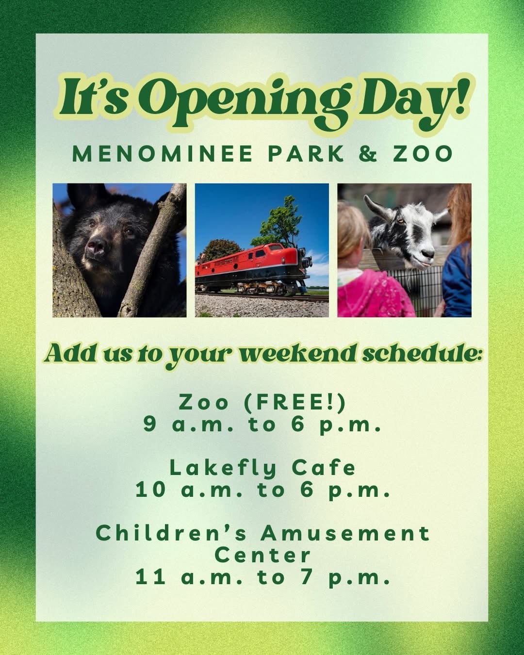Menominee Park and Zoo Opening Weekend – Rural Northeast Wisconsin Families