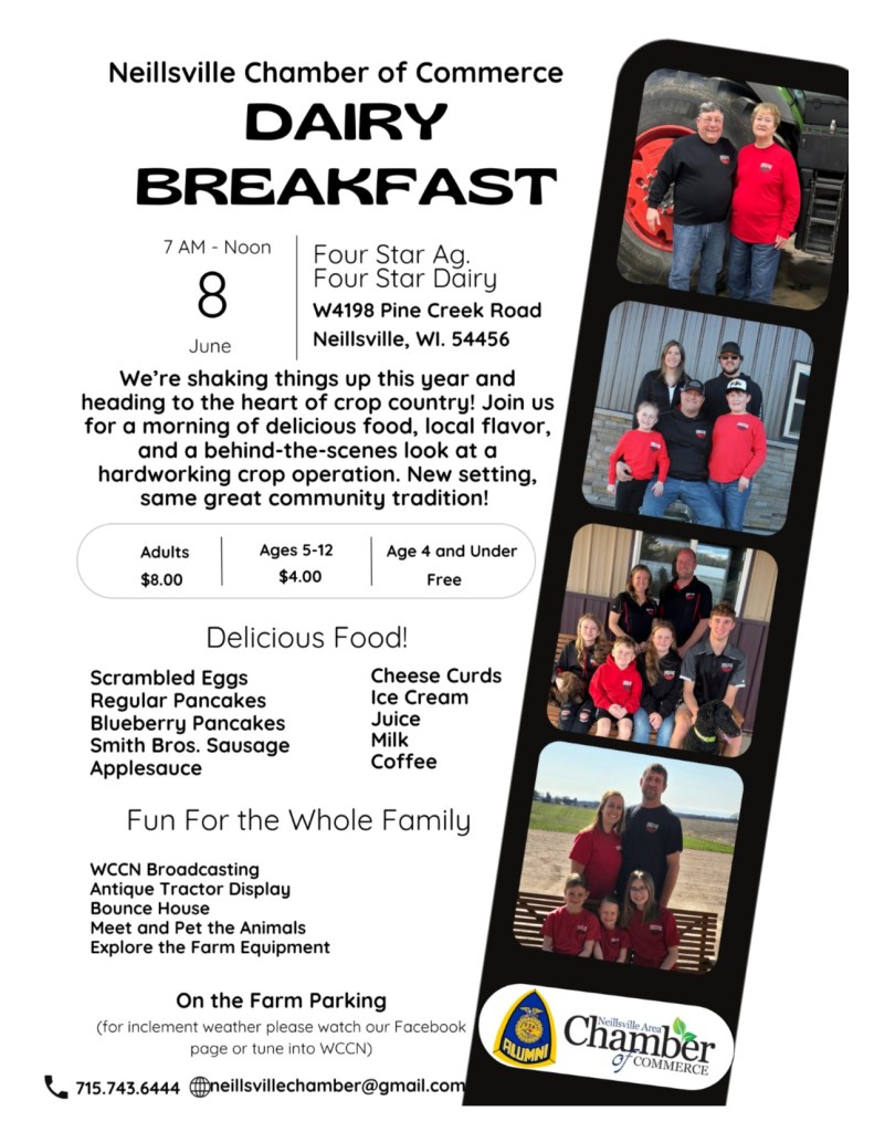 🥞🐄🥛 Neillsville Dairy Breakfast @ Four Star Ag/Four Star Dairy – Rural ...